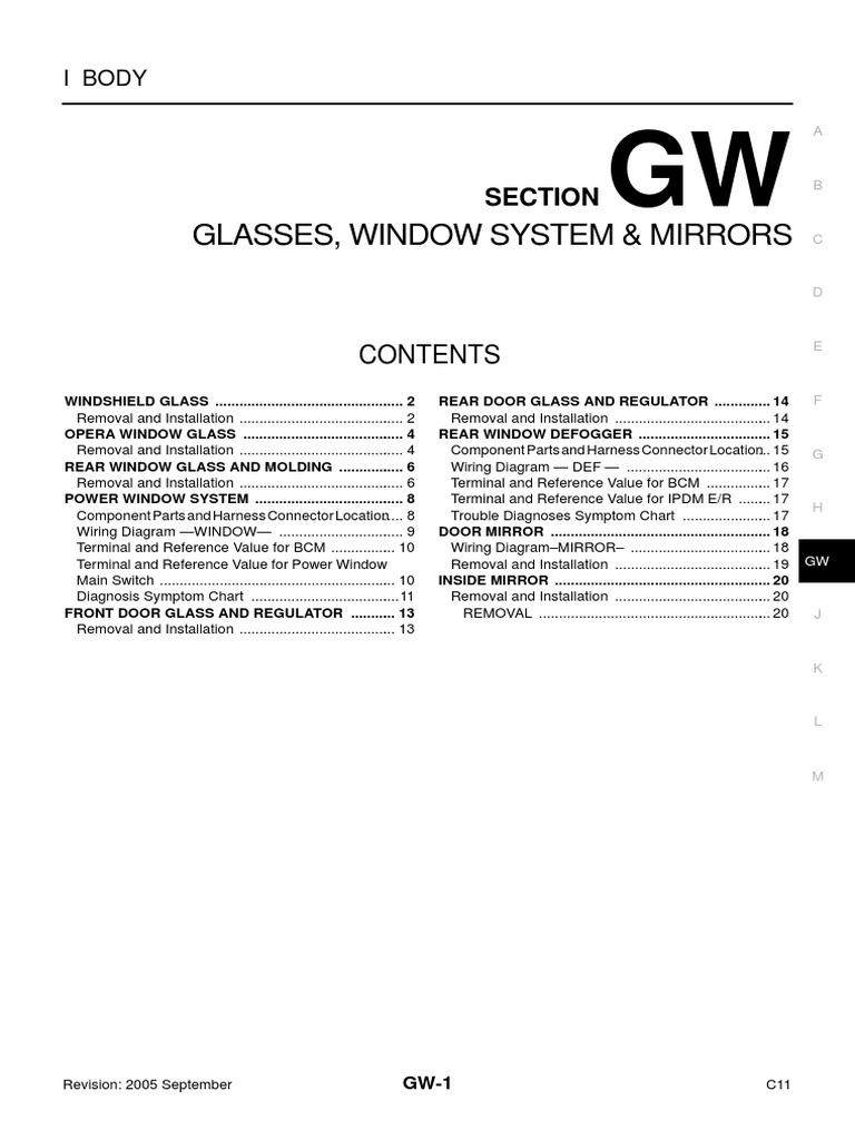GW - Glasses, Window System & Mirrors | PDF | Fuse (Electrical) | Switch