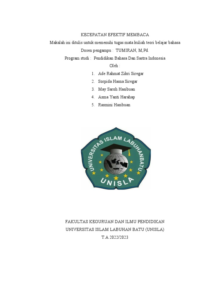 Kecepatan Efektif Membaca | PDF