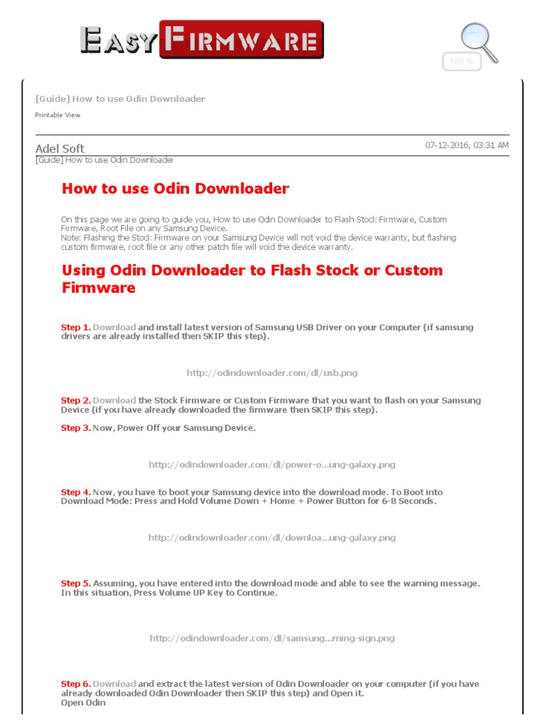 (Guide) How To Use Odin Downloader | PDF | Booting | Computer Hardware