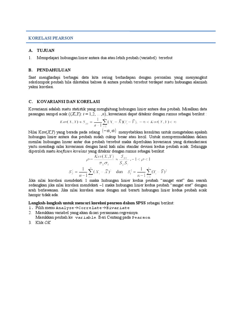 Korelasi Pearson | PDF