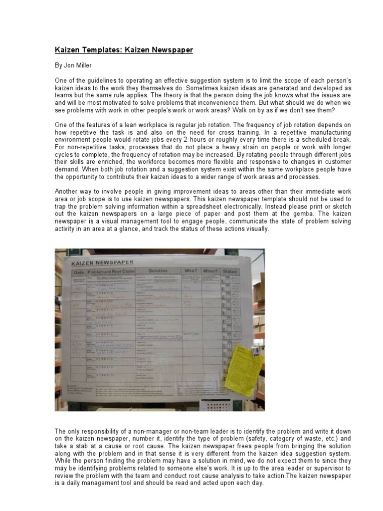 Kaizen Newspaper | PDF | Business