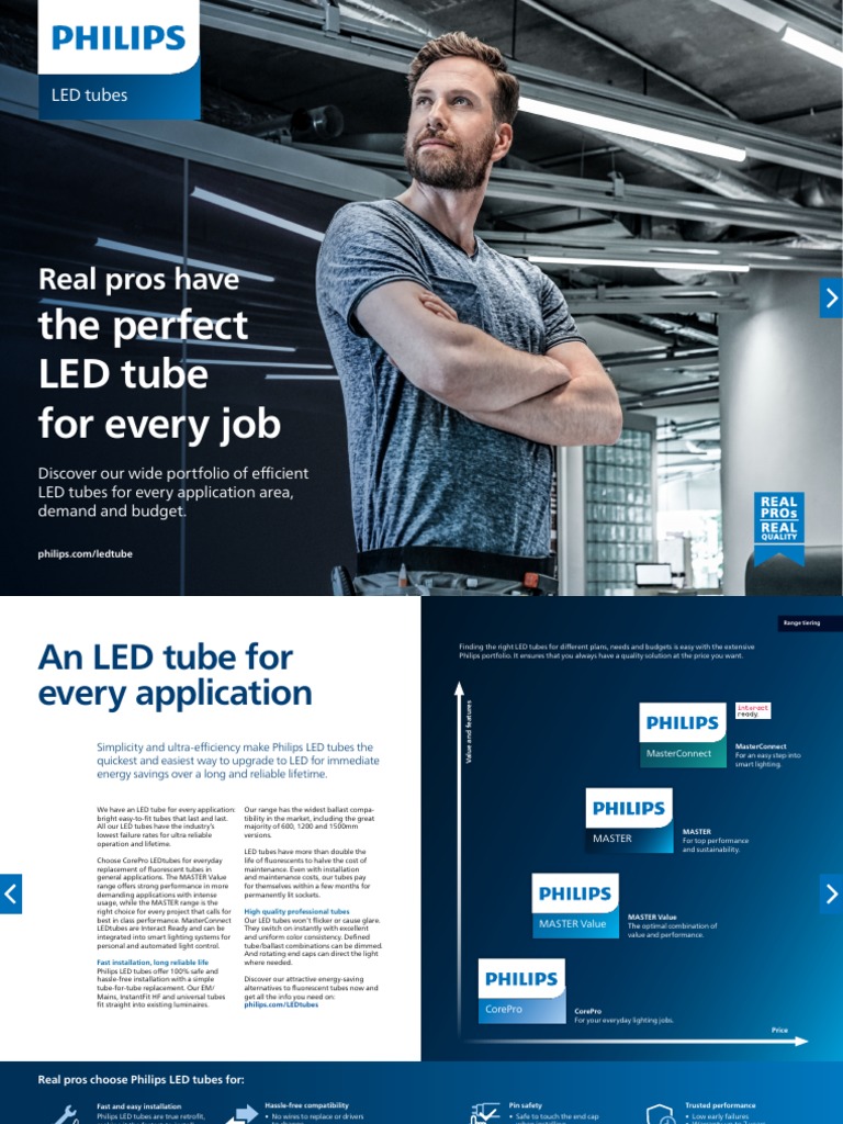 Philips Led Tube | PDF | Lighting | Fluorescent Lamp