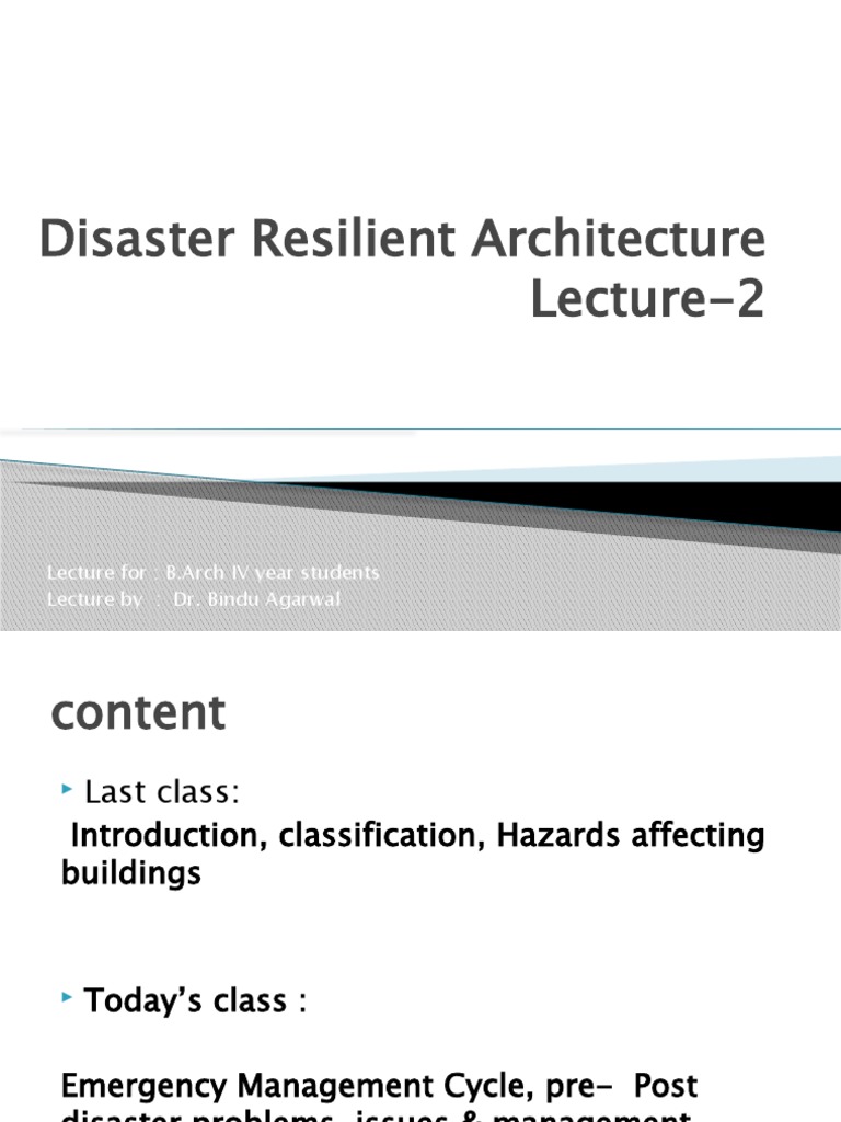 Disaster Resilient Architecture | PDF