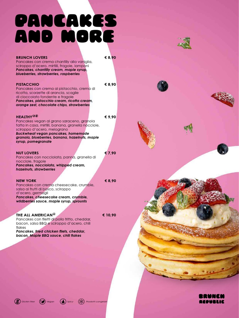 8DEjbBKwSZ6PrrcOISUP - Menu Giorno - BRUNCH REPUBLIC - Compressed | PDF | Hamburgers | Pancake