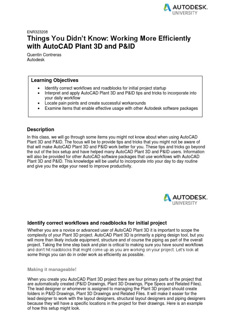 Class Handout ENR323208 Quentin Contreras | PDF | Auto Cad | 3 D ...