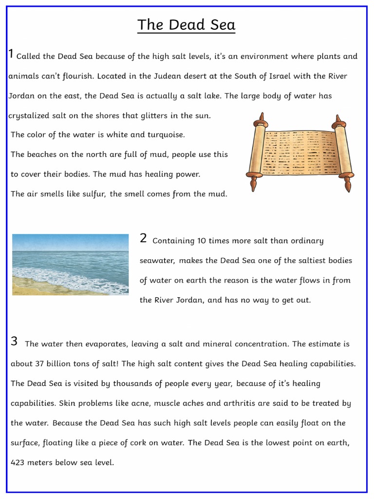 The Dead Sea - Comprehension | PDF