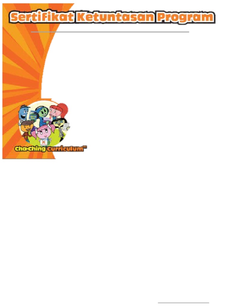 SERTIFIKAT CHA-CHING Curriculum | PDF