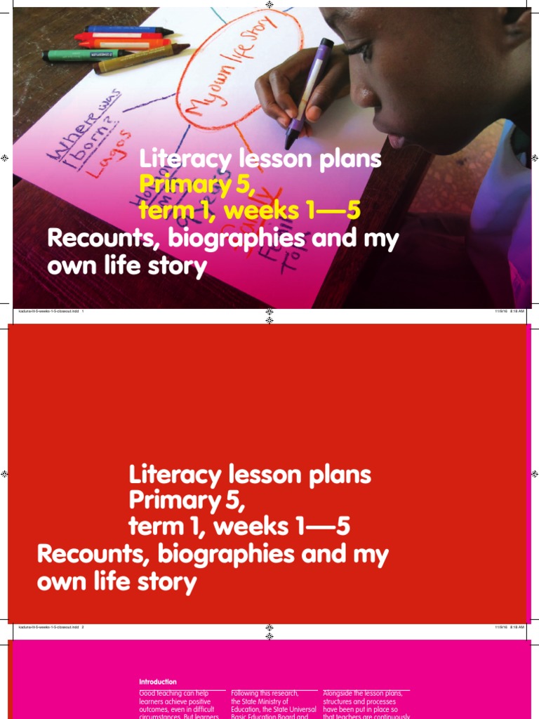 Kaduna Literacy Primary 5 Weeks 1 5 Term 1 Lesson Plan | PDF | Phrase ...