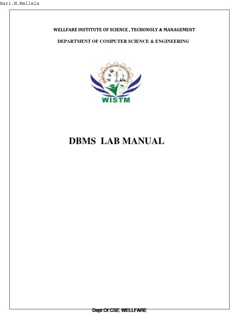 Dbms-Lab-Manual-Ii-Cse-Ii-Sem Ok | PDF | Computing | Software Design