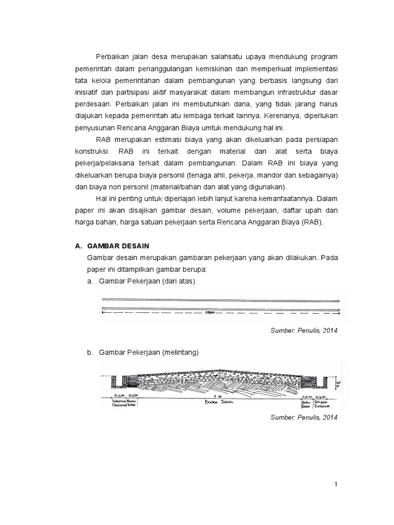 RAB Perbaikan Jalan Desa | PDF