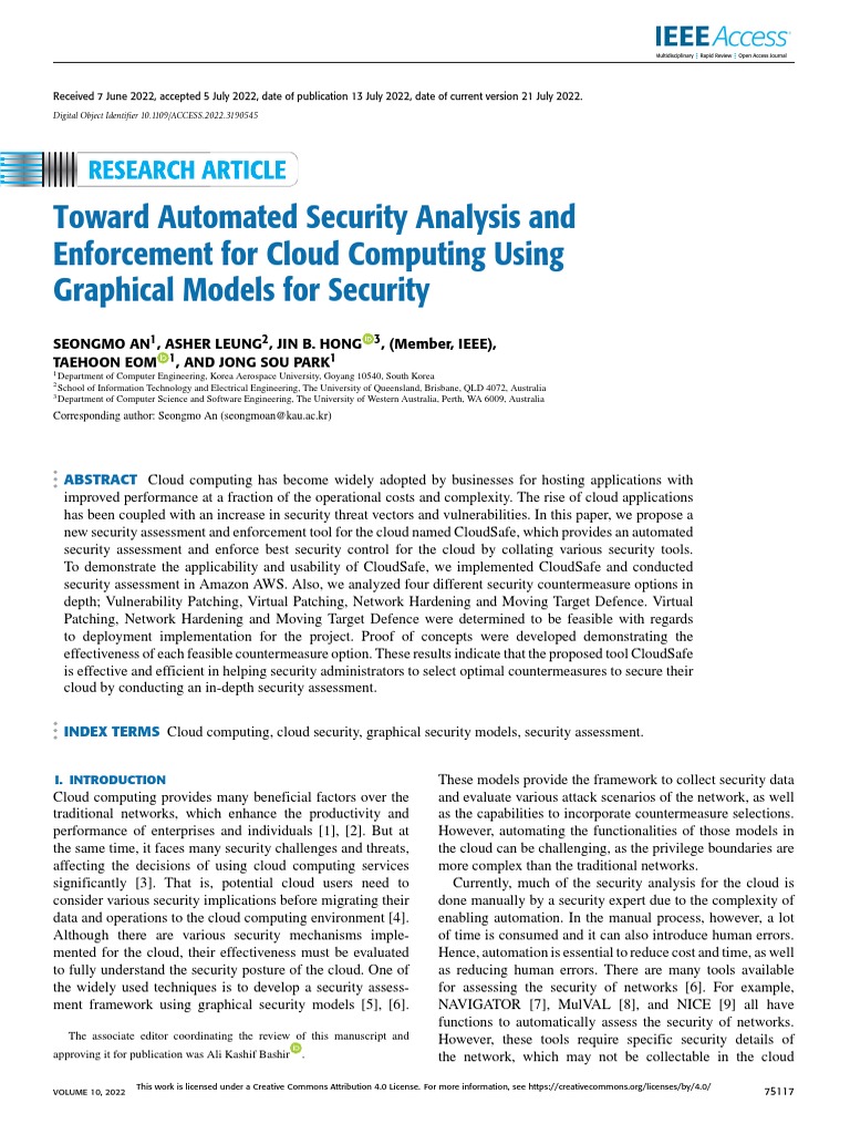 Toward Automated Security Analysis And Enforcement For Cloud Computing