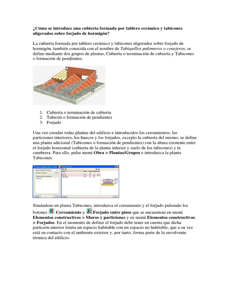 Introduccion Cubiertas Inclinadas Sobre Forjado Plano | PDF