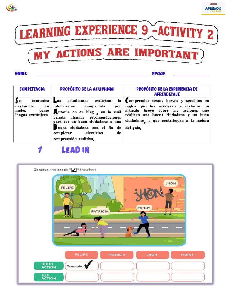 Eda9 - A2 - My Actions Are Important | PDF