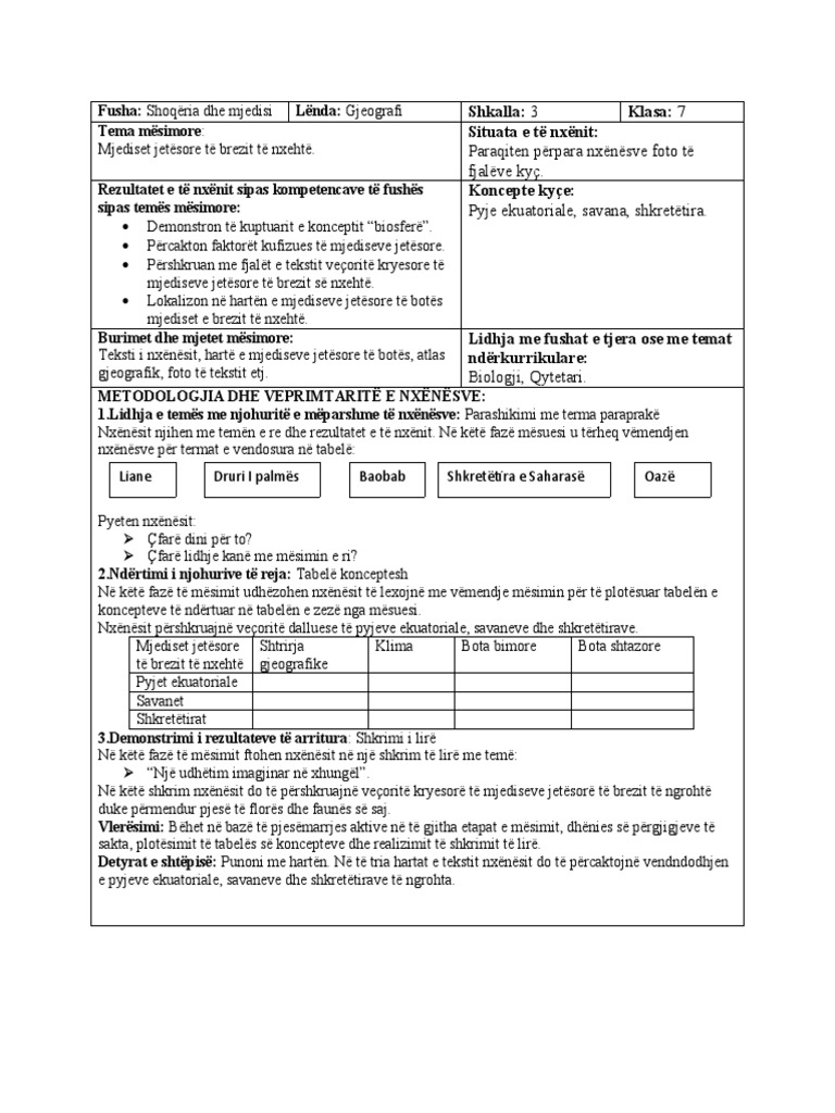 Plan Gjeografi 7-8 | PDF