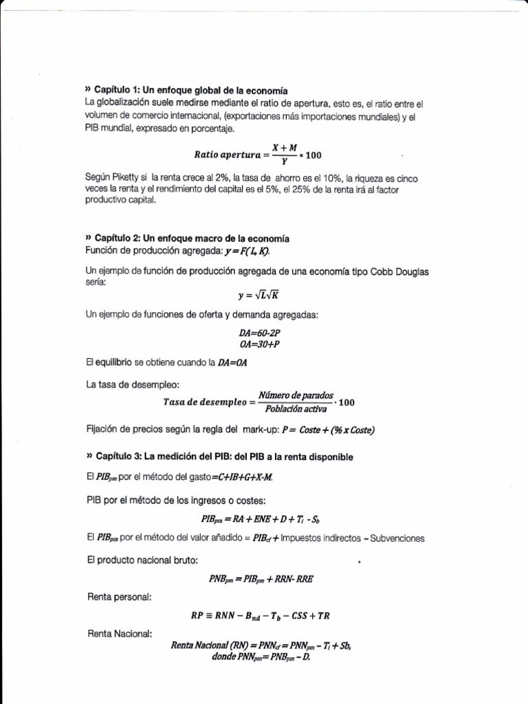 Fórmulas Macro | PDF | Oferta de dinero | Base monetaria