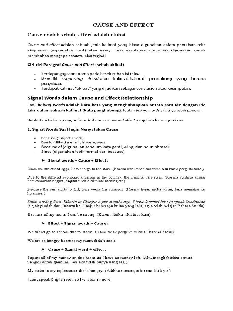 Cause and Effect | PDF