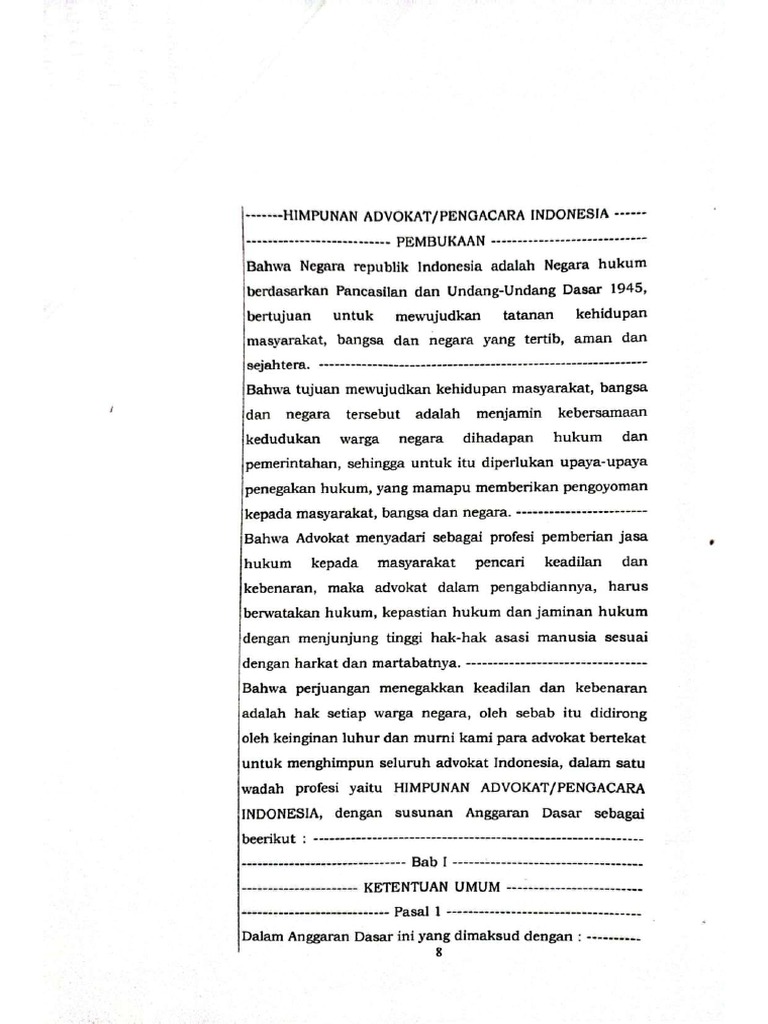 Anggaran Dasar HAPI | PDF