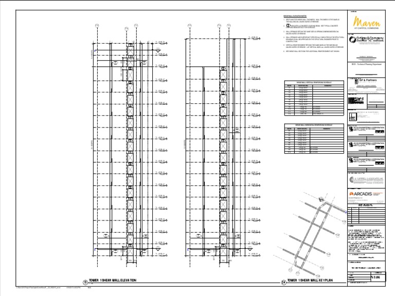 S3-06 - Tower 1 Shear Wall Elevation | PDF | Structural Engineering ...