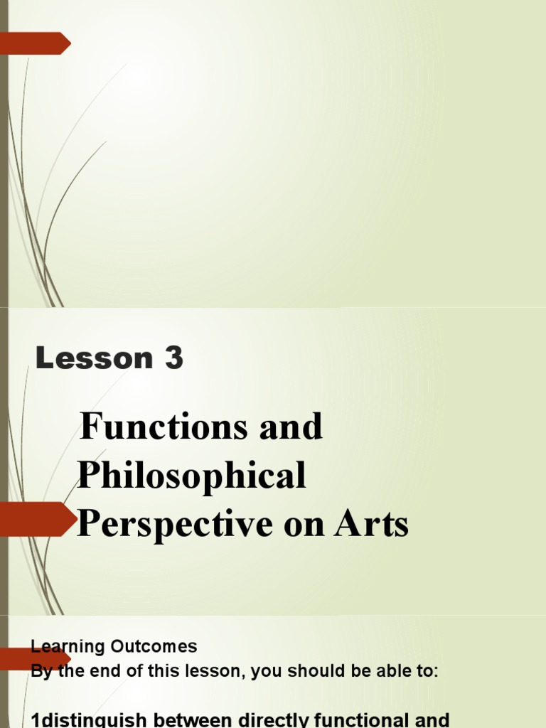 Functions and Philosophy of Art | PDF | Immanuel Kant | Beauty
