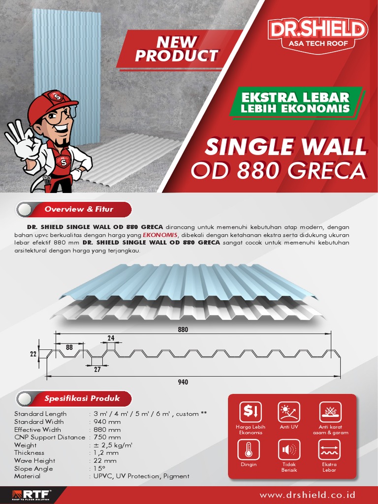 Spesifikasi dan Panduan Atap UPVC DR. SHIELD | PDF