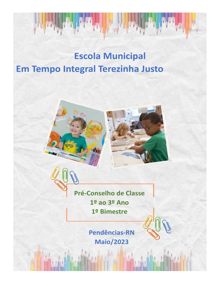Pré-Conselho - 1º Ano E.M.T.I.terezinha Justo | PDF | Caixa alta e caixa baixa | Escrita