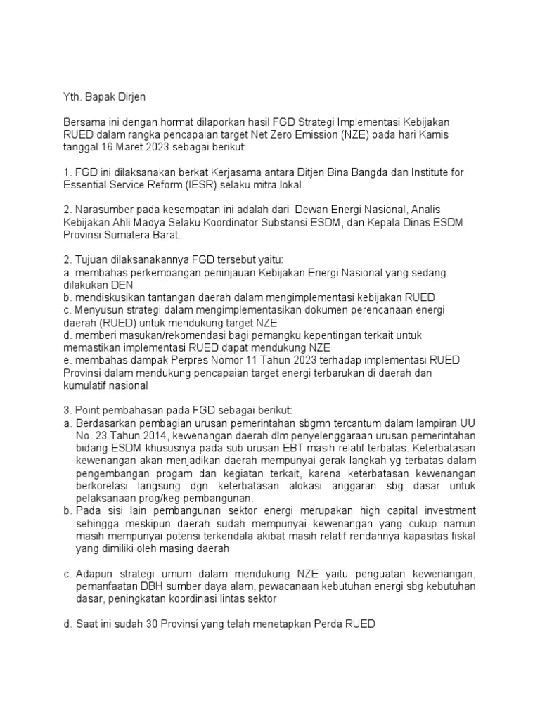Strategi Implementasi Kebijakan RUED NZE | PDF | Sains & Matematika