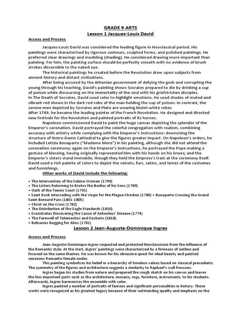 Grade 9 Arts Q3 | PDF | Francisco Goya | Paintings