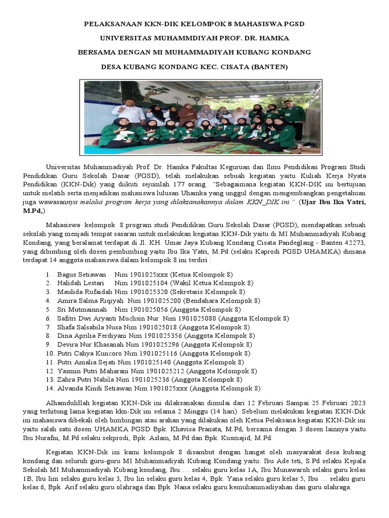 Berita Acara Pelaksanaan KKN | PDF