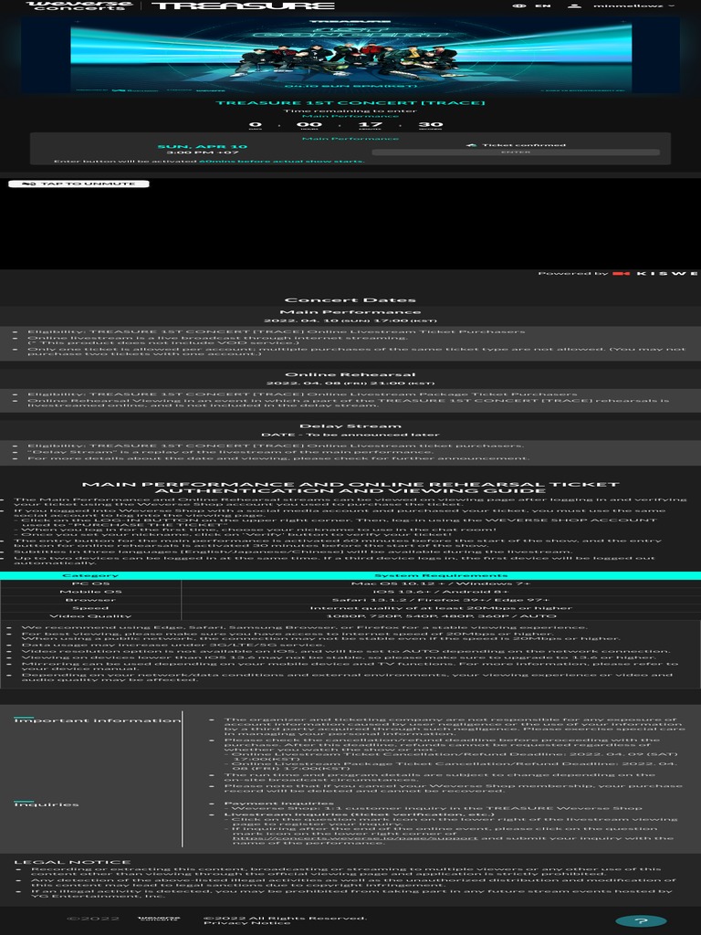 Weverse Concerts Treasure 1st Concert (Trace) 4 | PDF | Streaming Media ...