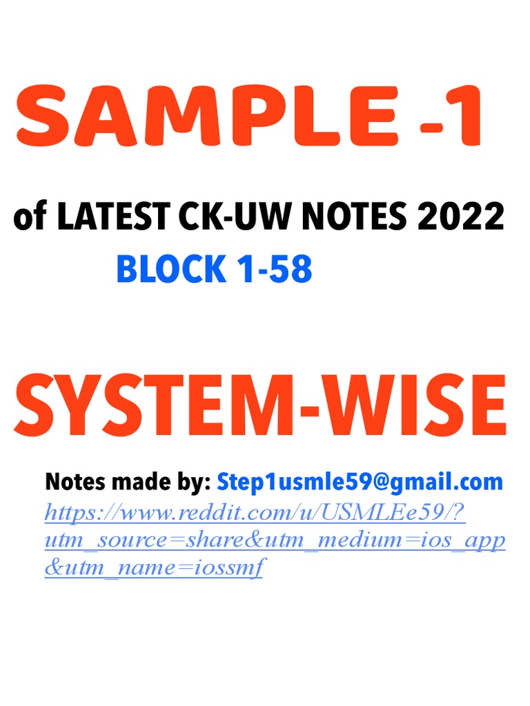 Sample # 1 of Latest CK UW Notes-2022 | PDF | Peripheral Neuropathy ...