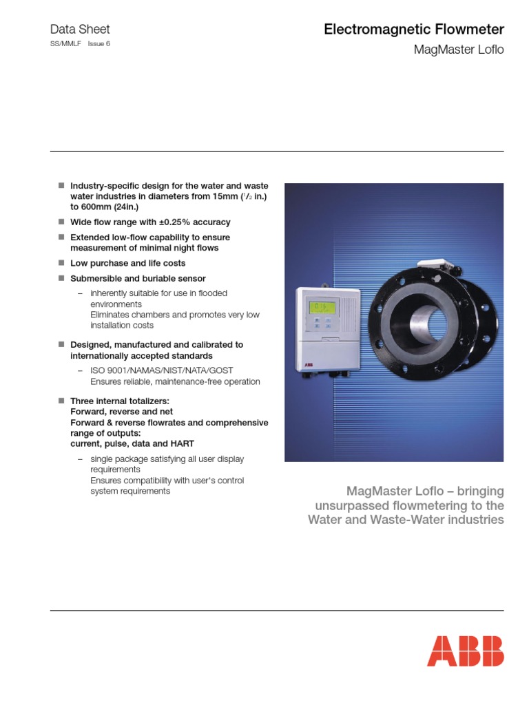 MagMaster Loflo Flowmeter Overview | PDF | Flow Measurement | Power Supply