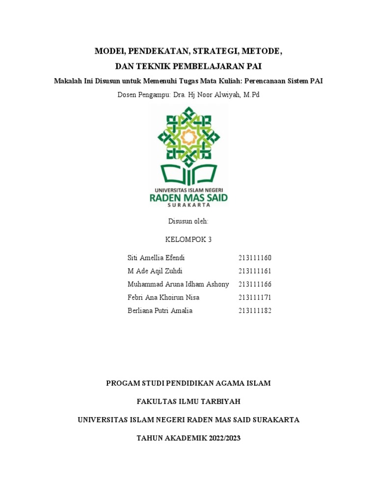 Kel. 3 Perencanaan Sistem PAI-2 1 | PDF | Seni