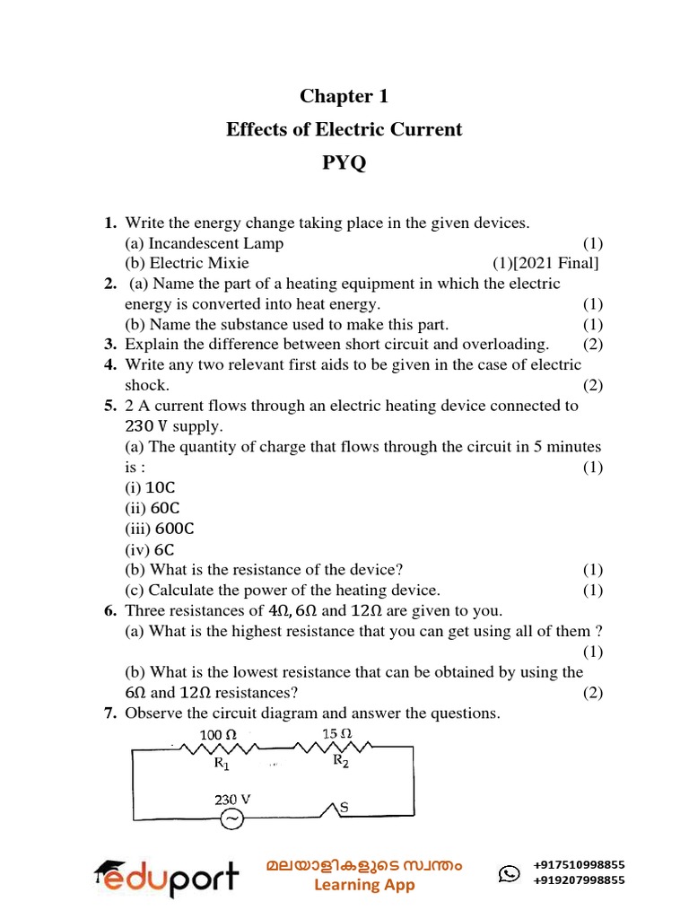 Effects of Electric Current | PDF | Incandescent Light Bulb | Series ...