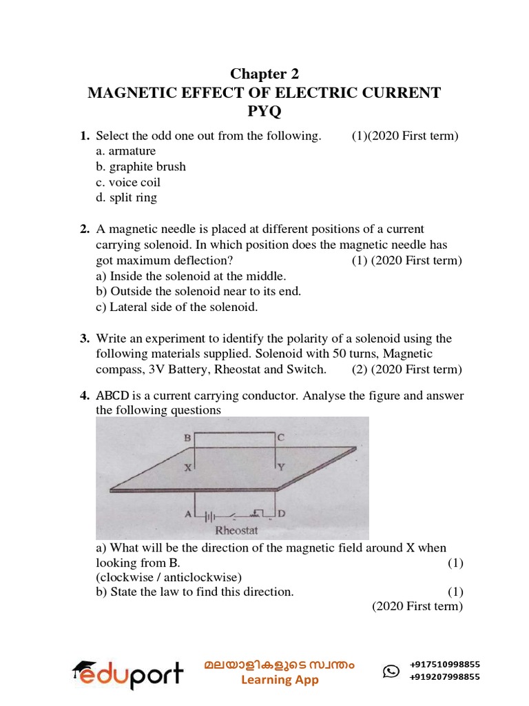 Magnetic Effect of Electric Current | PDF | Magnetic Field | Electric Motor