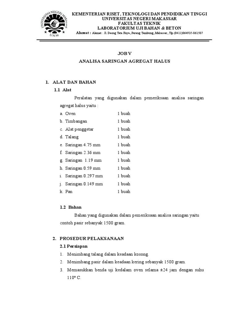 Analisa Saringan Agregat Halus ASTM C33 | PDF