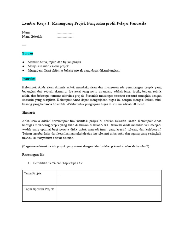 Lembar Kerja P5 2 | PDF | Seni