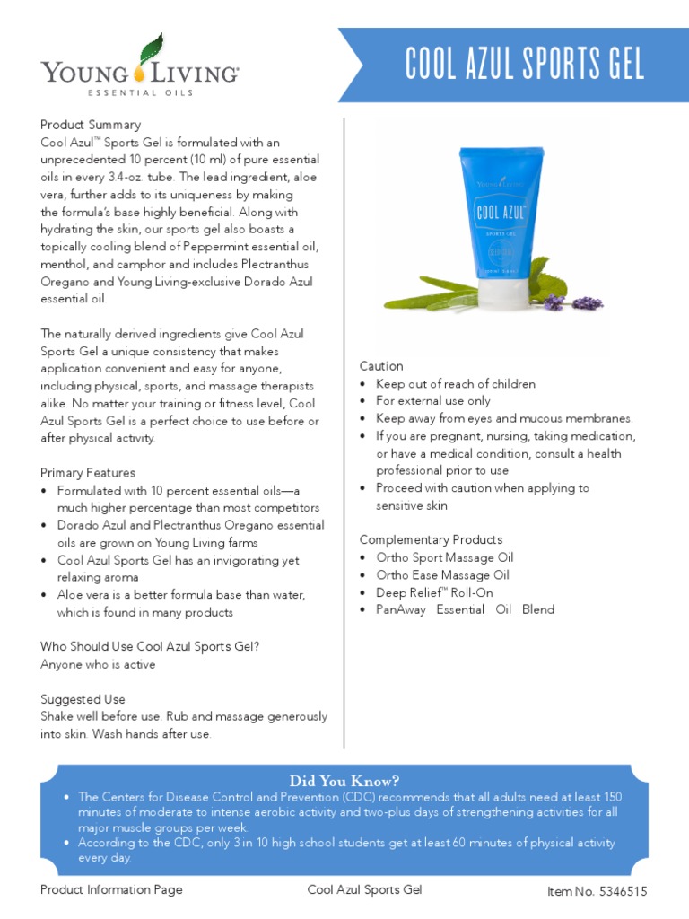 Cool Azul Sports Gel | PDF | Topical Medication | Massage