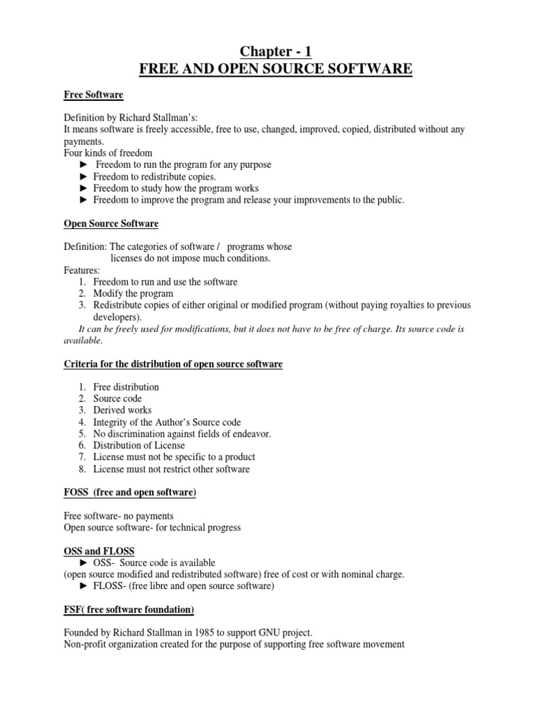 Free and Open Source SW | PDF | Free Software | Linux