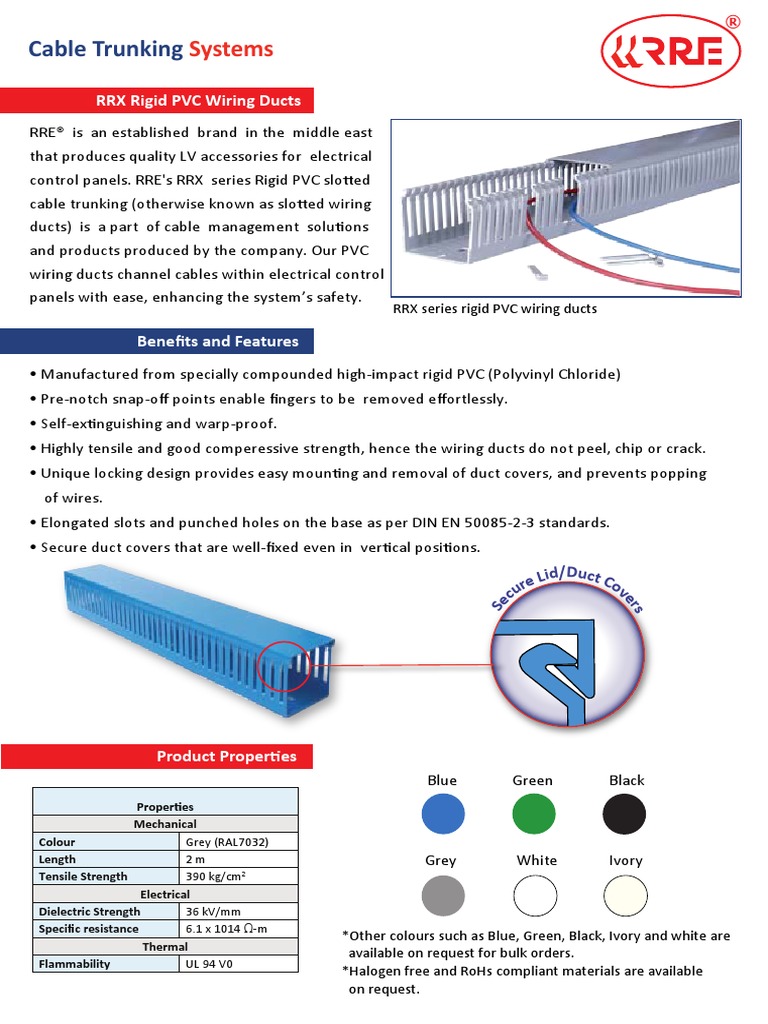 RRE PVC Trunking Datasheet V3.1r-Compressed | PDF | Electrical Wiring ...
