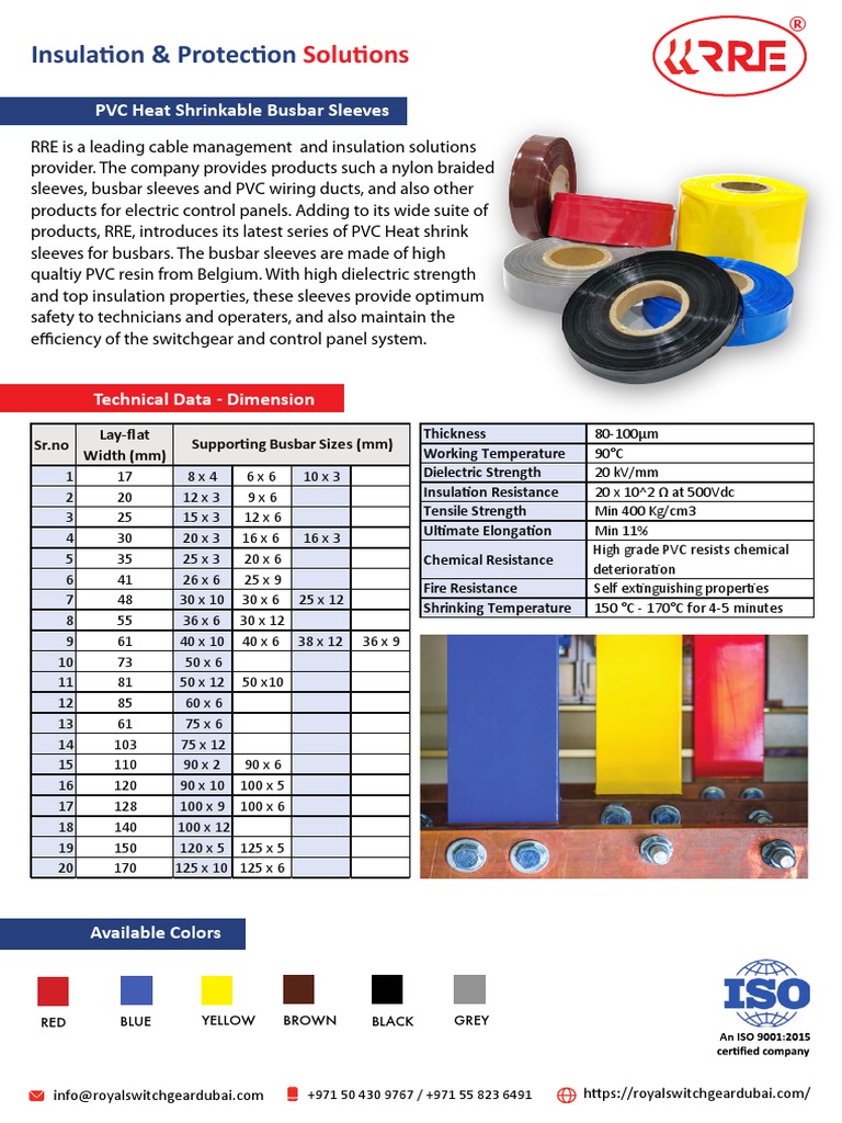 Busbar Sleeves Heat Shrink v3 RRE UAE 2023 | PDF | Insulator (Electricity) | Electrical Wiring