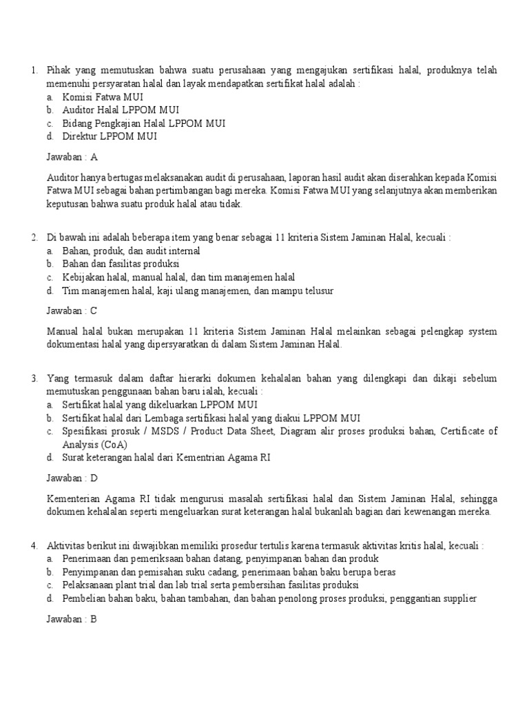 Soal Dan Jawaban Training Internal | PDF