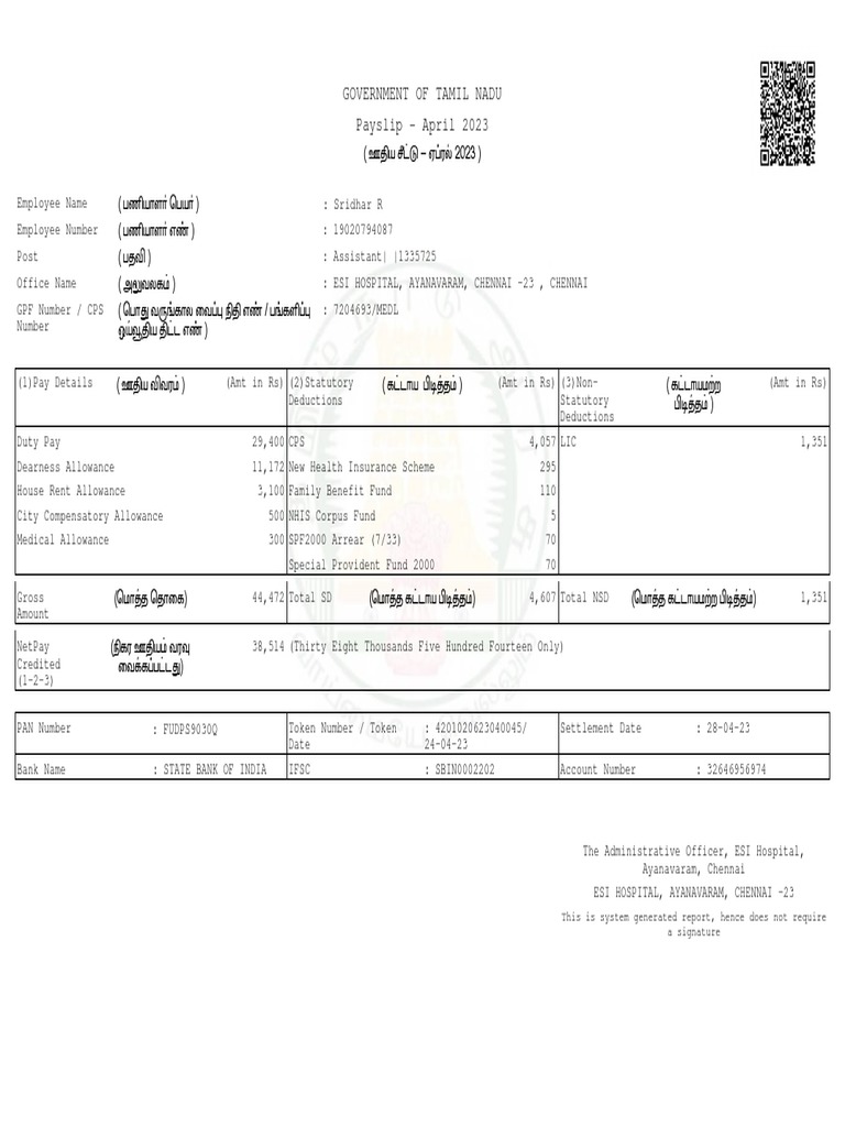 April Pay Slip | PDF | Insurance | Financial Services