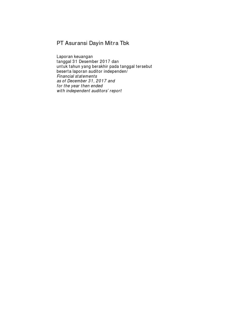 Asuransi-Dayin-Mitra-Tbk Bilingual 31 Des 2017 Released | PDF ...