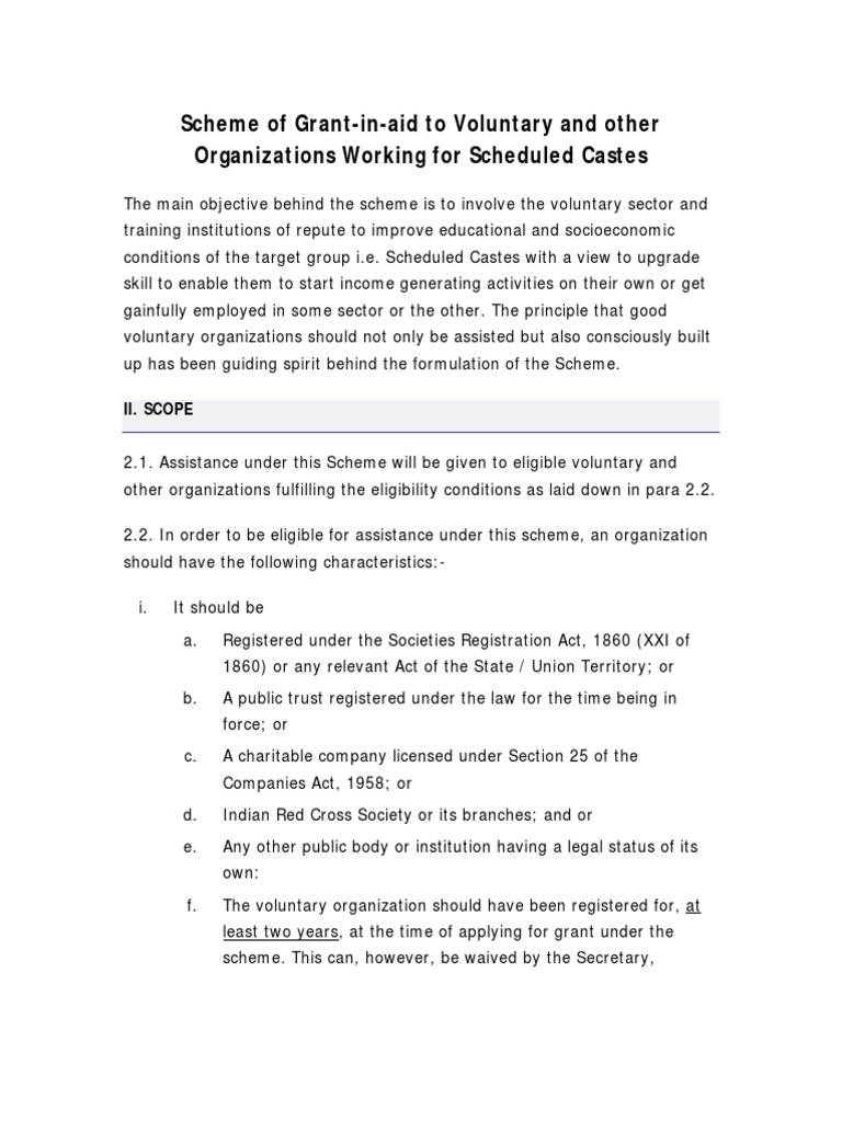 Grant-in-Aid Scheme for Scheduled Castes | PDF | Audit | Non ...