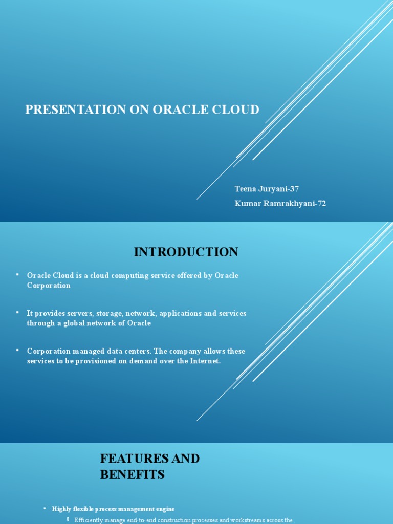Presentation On Oracle Cloud Pdf Cloud Computing Software As A