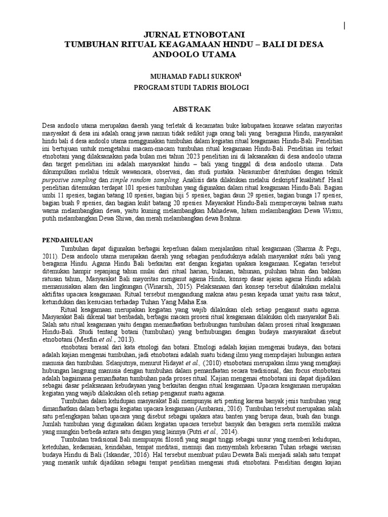 Etnobotani Jurnal Fixxx . | PDF