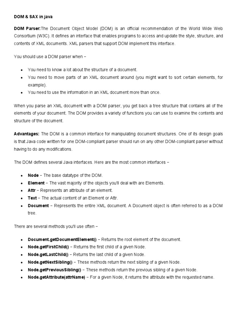 Dom Pdf Document Object Model Xml