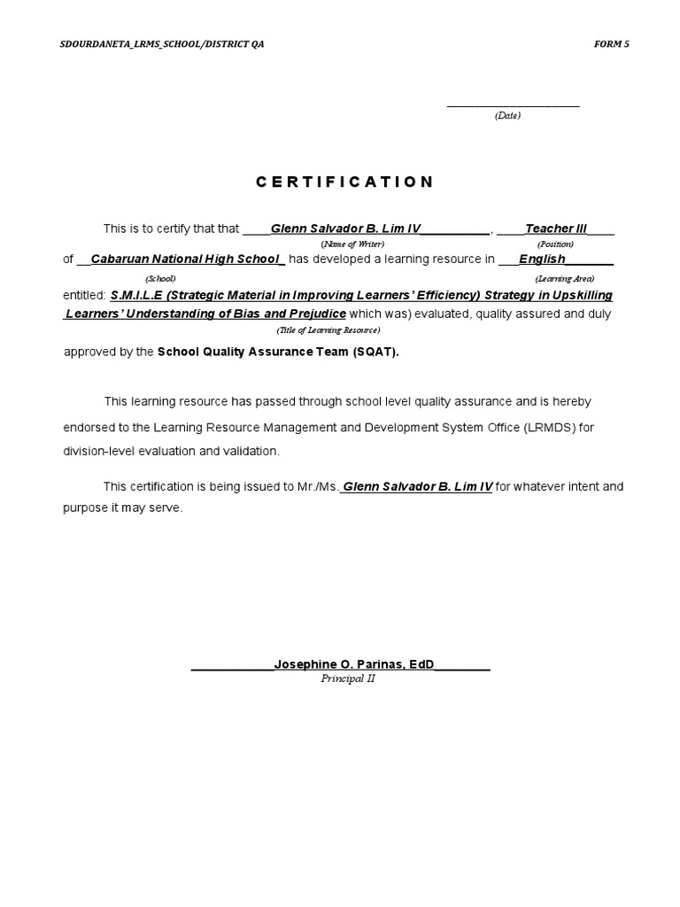 Squat-Form 5-LR Certification-Ebm | PDF