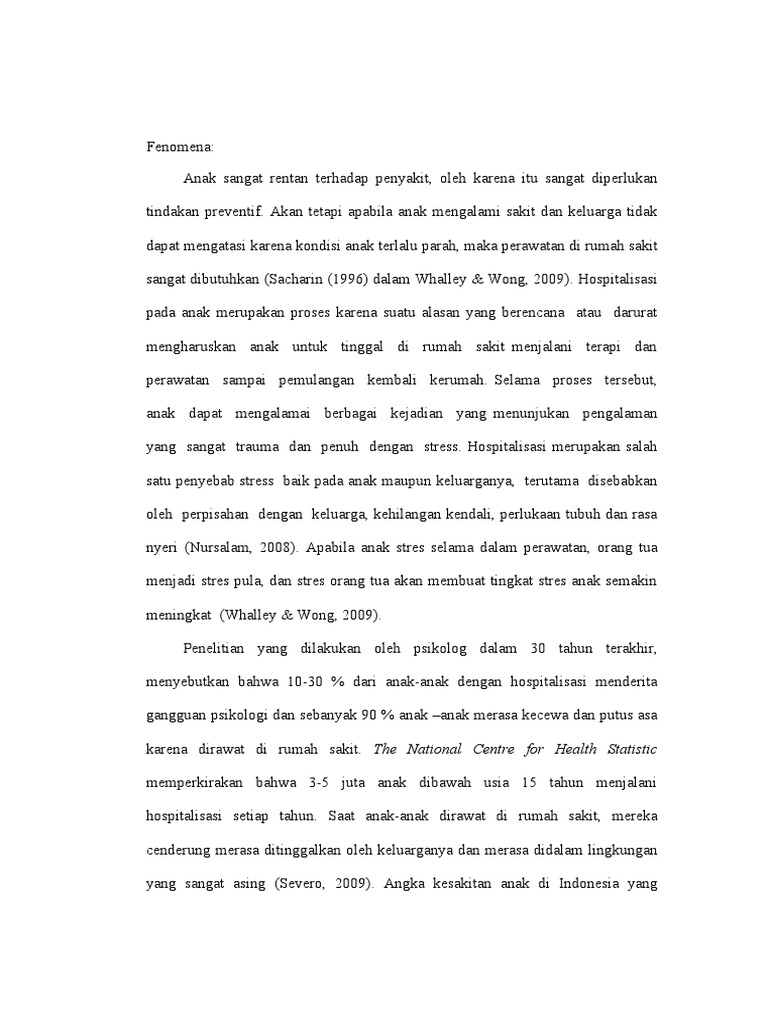 Hospitalisasi | PDF | Pengembangan Diri | Kesehatan Holistik