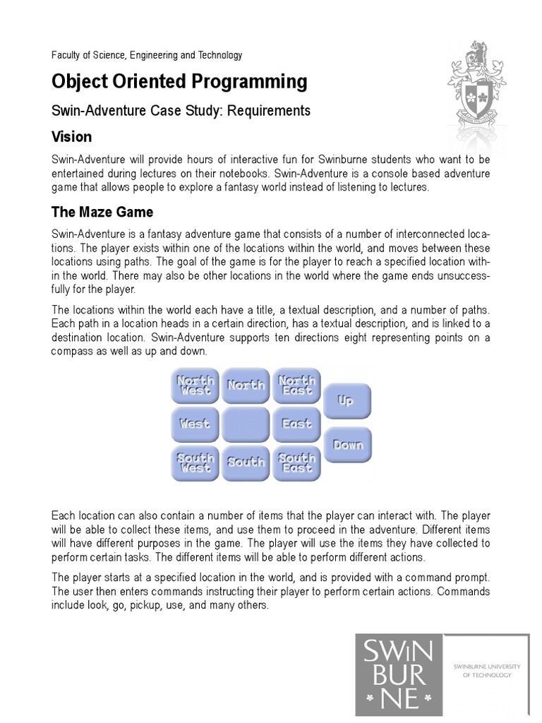 Swin-Adventure Requirements | PDF | Computer Science | Computing